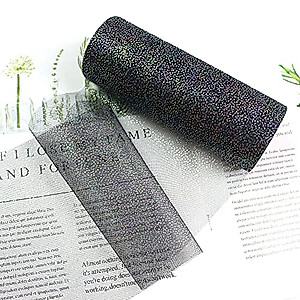 Yuanchuan Mirage Glitter Tulle Rolls 6 inch x 10 Yards (30 feet) for Table Runner Chair Sash Bow Pet Tutu Skirt Sewing Crafting Fabric Christmas Wedding Unicorn Halloween Party Gift Ribbon (Black)