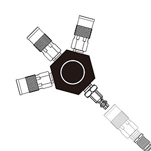 WYNNsky Air Splitter, 3-Way Manifold with 3 Pieces Industrial Coupler and Plug, Air Compressor Hose Accessories Quick Connect Fittings