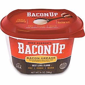 Bacon Up Bacon Grease Rendered Bacon Fat for Frying, Cooking, Baking, 14 ounces