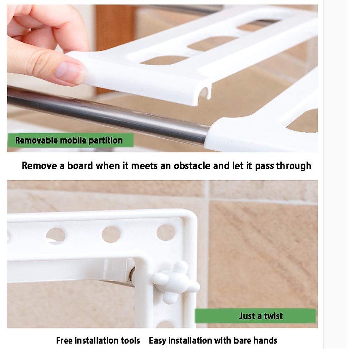 LEAYAN Under Sink Storage Under Sink Organizer Kitchen,Expandable Home Organizer Rack,Multifunctional Under Sink Organizer Home Storage Rack,for Bathroom Under Sink Rack Shelf, White 60 * 26 * 38cm