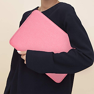 15.6 Inch Laptop Sleeve Case for Lenovo IdeaPad 3 3i/Lenovo ThinkPad E15/ Legion/Yoga 7i 16 inch/Flex 5, LG Gram 16", Dell HP Asus Acer Chromebook with Small Case, Pink