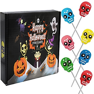 Fruidles Halloween Skull Candy Day of the Dead Lollipops Individually Wrapped (12-Pack