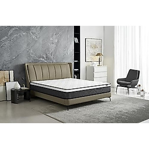 Container Furniture Direct Hybrid 10 Inch Twin Mattress in a Box, Pillow Top Bed Cushion with Breathable and Hypoallergenic Design, Medium Firm for Lumbar Support