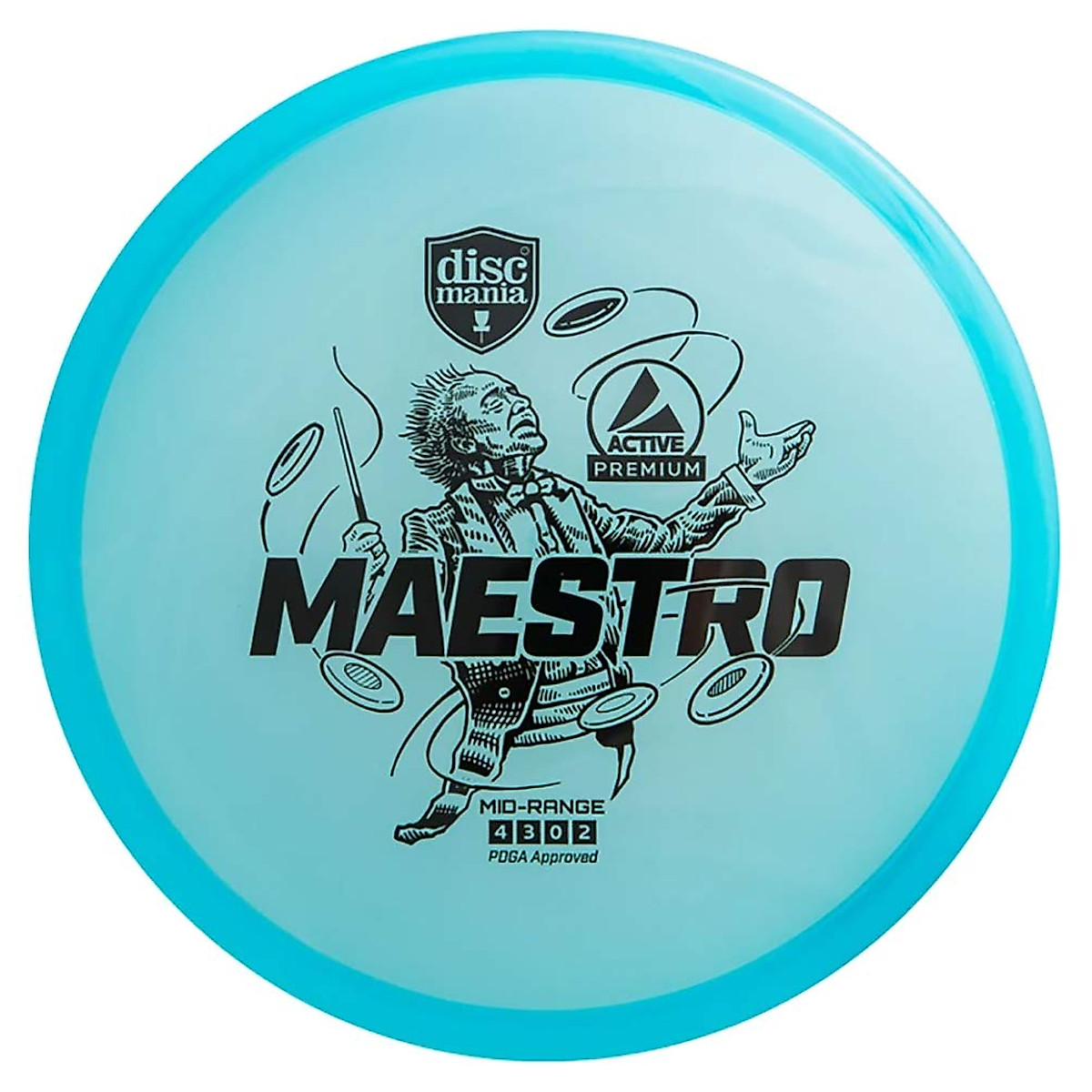 Discmania Active Premium Maestro Disc Golf Mid-Range Driver, Low-Profile Beaded Mid-Range Driver (Colors May Vary) - 165-176g