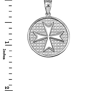 Sterling Silver Knights Templar Maltese Cross Medal Pendant