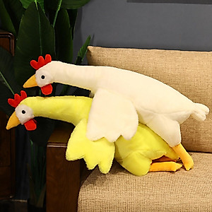Yuthsona Chicken Stuffed Animal Plush Pillow Toys Giant Stuffed Farm Animal Plush Doll Cozy Chicken Plush Sleeping Pillow Gifts for Kids Birthday Decoration