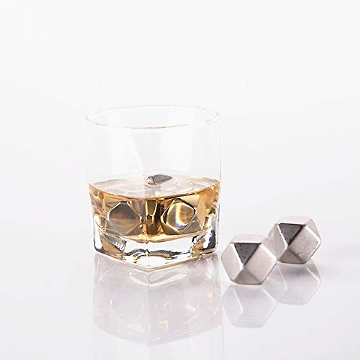 Set of 8 Whiskey Stones, Diamond Shaped Reusable Ice Cubes, Gifts for Christmas Stocking Stuffers, for Men Dad, Unique Ideas for Birthday for Boyfriend Him Cool Gadgets for Husband Grandpa Brother