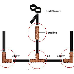 iRunning Drip Irrigation Fittings Kit for 1/2 Inch Tubing, 20 Pieces Drip Irrigation Parts for Drip Sprinkler System - 8 Couplings, 6 Tees, 6 Elbows, Drip Line Connectors for 1/2" Drip Irrigation Hose