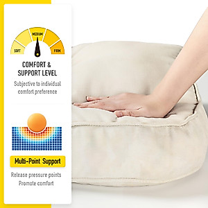 SUNROX Gel Memory Foam Bench Cushion with Piping, Heavy Duty Tufted FadeShied Water Resistant Ultra Durable Thicken Reversible Indoor/Outdoor Bench Seat Pads 42x19x5 inch, Cream