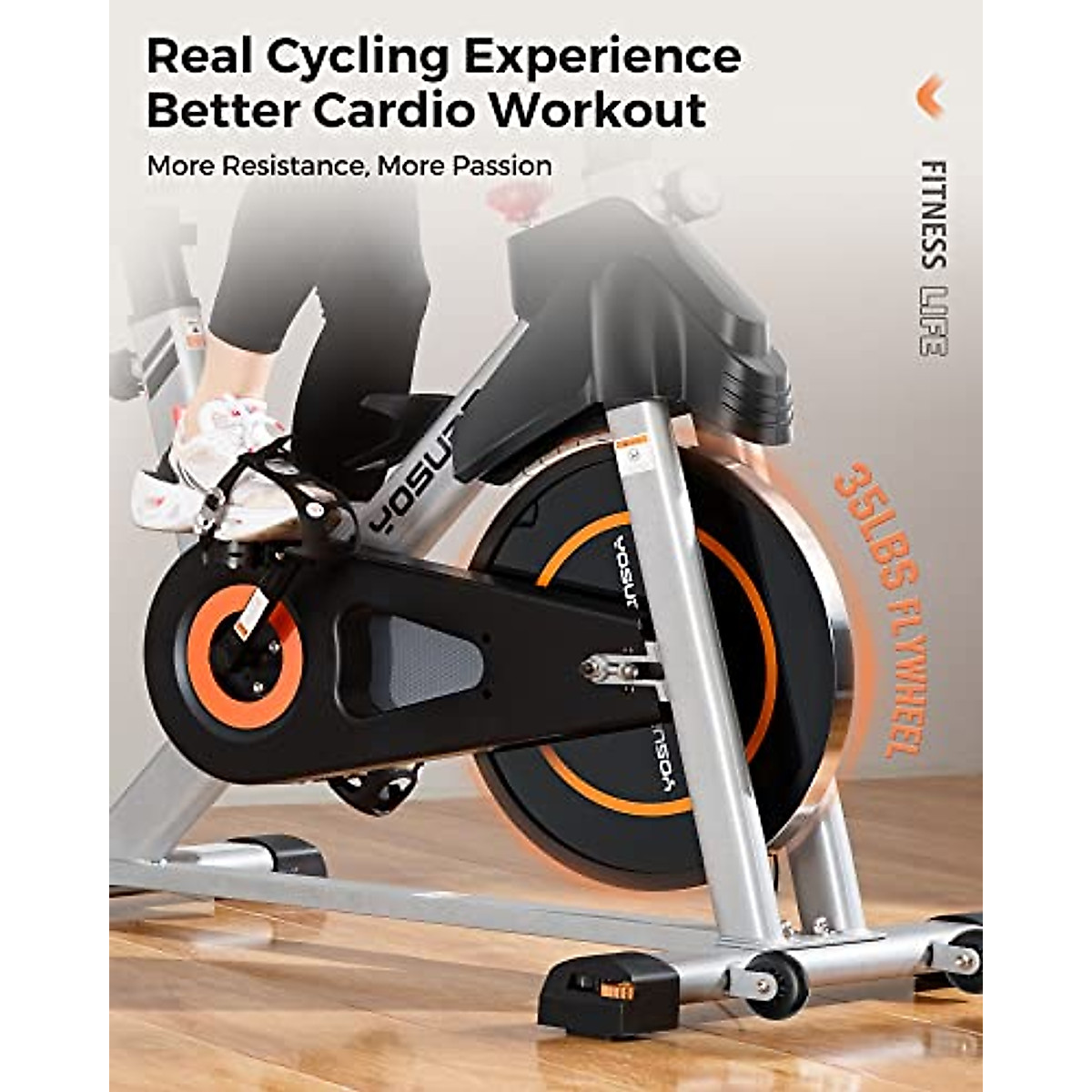 YOSUDA Indoor Cycling Bike Stationary Bike - Magnetic Resistance, Cycle Bike with Ipad Mount & Comfortable Seat Cushion, Magnetic Resistance