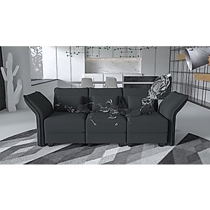 LLappuil Modular Pair of Side Armrest Backrest Module Sofa for Convertible Modular Sectional Couch Sofa Side Armrest, Backrest Grey