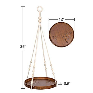 TIMEYARD Macrame Plant Hanger - Indoor Hanging Planter Shelf - Decorative Flower Pot Holder - Boho Bohemian Home Decor, in Box, for Succulents, Cacti, Herbs, Small Plants