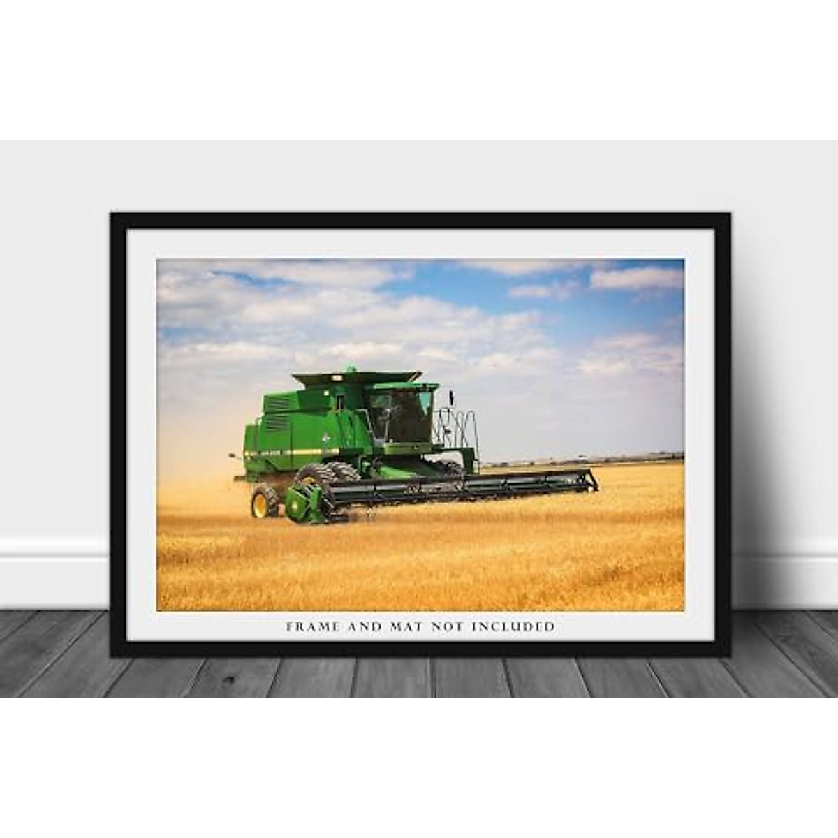Farm Photography Print (Not Framed) Picture of Combine Cutting Wheat During Harvest in Colorado Country Wall Art Farmhouse Decor (16" x 20")