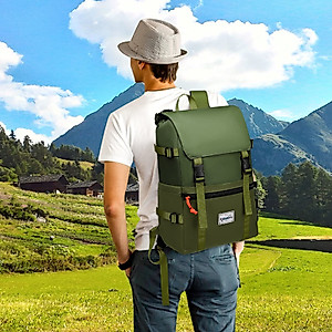 qozabualy Top Flap Design Backpack, XL Outdoor Travel Daypack/Vintage Backpack for Men Women - Younger Quick Pack