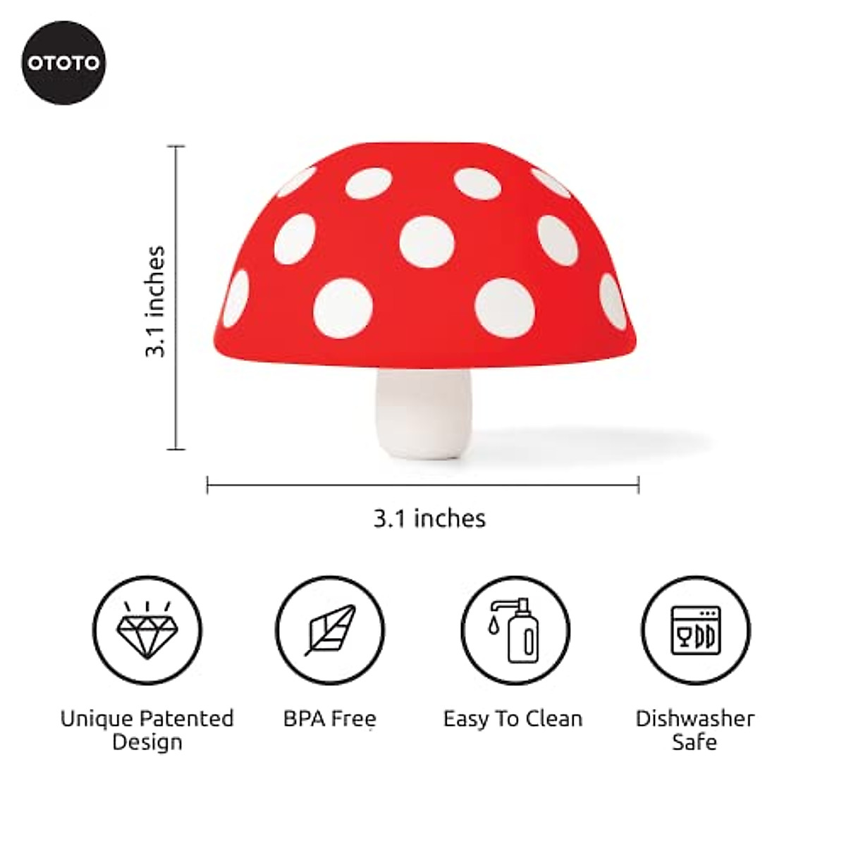OTOTO Magic Mushroom Small Funnel - Kitchen Funnels for Filling Bottles or Containers - Silicone Funnel, Plastic Funnel for Liquids - 100% Food Safe, BPA-Free, Dishwasher Safe Collapsible Funnel