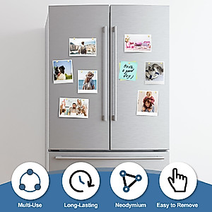 SMARTAKE 40 Pcs Refrigerator Magnets, 6x2mm Small Round Fridge Magnets, Multi-Use Premium Neodymium Tiny Circle Magnets, for Whiteboard, Billboard, Crafts, DIY, Home, Kitchen, Office, School (Gold)