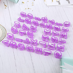 54PCS Plastic Alphabet Number Symbol Cookie Cutters and Mini Fondant Cake Decorating Mould Tools by CSPRING