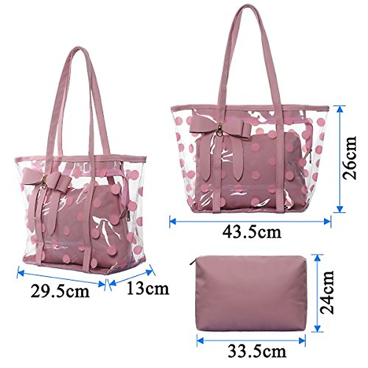 xhorizon FL1 Women Clear Tote Bag Purse Work Bag Waterproof Travel Bag Beach Handbag Gym Sports Bag (Blue)