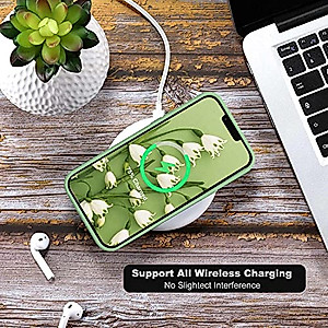 Ktele Compatible with iPhone 13 Case 6.1 inch Premium Liquid Silicone [Soft Microfiber Lining Anti-Scratch] Gel Rubber Full-Body Bumper Protection Camera Protect Case-Matcha