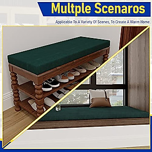 ROFIELTY Bench Cushion 45 inch, Soft Comfortable Window Seat Cushions, Bench Cushions for Indoor Furniture, Durable Stain Resistant Outdoor/Indoor Bench Seat Cushion (45x18x3, Ink Blue)