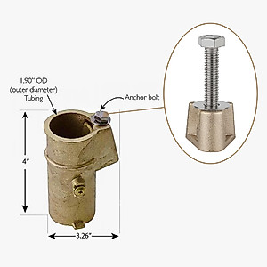 Pool Ladder Anchor PW-4C 4" Wedge Hanover Style Anchors Bronze with Bolt - Fits 4" Rail Anchors - Pool Rail Anchor 2 Pack