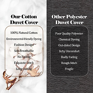 Cartoon Cows 100% Nature Cotton Duvet Cover,Boys Crocodile Elephant Farmhouse Animals Bedding Set for Room Decor,Watercolor Rainbow Jungle Plants All Season Bedding with Zipper Closure Twin Size