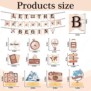 Let the Adventure Begin Decorations Travel Themed Party Banner Sign Hanging Swirls Honeycomb Centerpieces for Travel Birthday Graduation Retirement Farewell Going Away Bachelorette Party Supplies