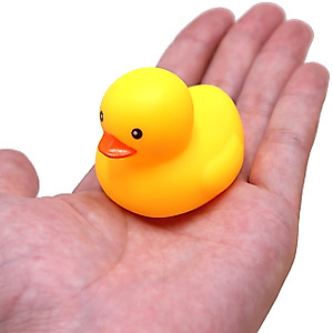 50-Pieces Float & Squeak Mini Rubber Duck Baby Bath Ducky Sound Shower Toys for Kids, Mini Round Eye Rubber Ducks Baby Shower Toy for Toddlers Boys Girls