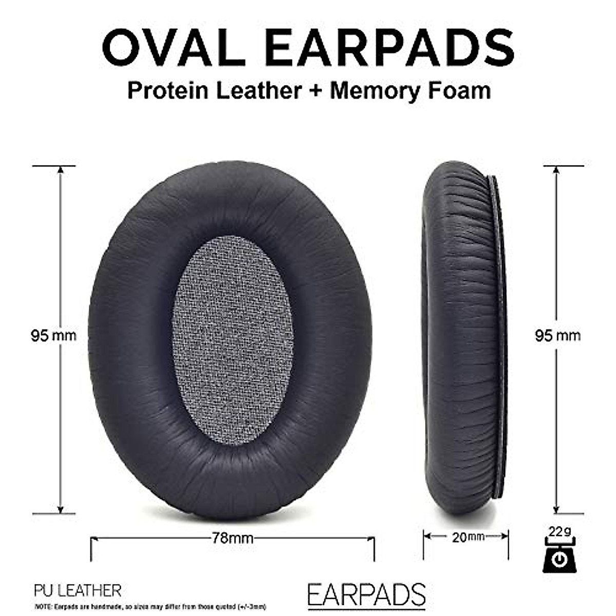 ANC7 ANC7B Earpads - defean Replacement Ear pad Cushion Cover Pillow Compatible with Audio-Technica ATH-ANC7 ATH-ANC7b Headphones, Softer Protein Leather, High-Density Noise Cancelling Foam