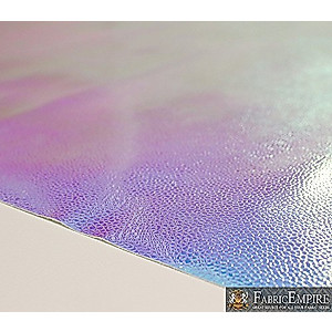 Fabric Empire Vinyl Upholstery Embossed Bubble Holographic Glossy Fabric Light Blue 54" Wide Sold by The Yard