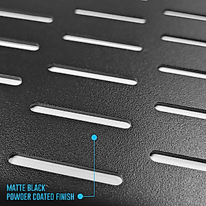 AxcessAbles 1U Vented AV Cantilever Rack Shelf for 19 Inch Equipment Rack & IT Cabinets. 10 Inches Deep No Lips. 44lb Capacity (2 Pack)
