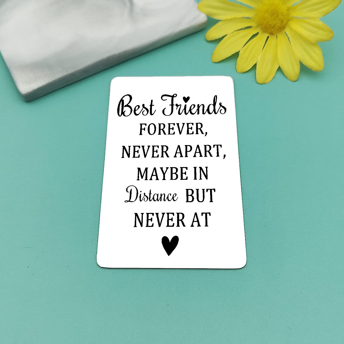 Best Friend Gift Engraved Wallet Insert Card Friendship Gifts Long Distance Relationship Gifts for Sisters Besties Metal Wallet Insert Card for Coworker Graduation Christmas Birthday Gifts