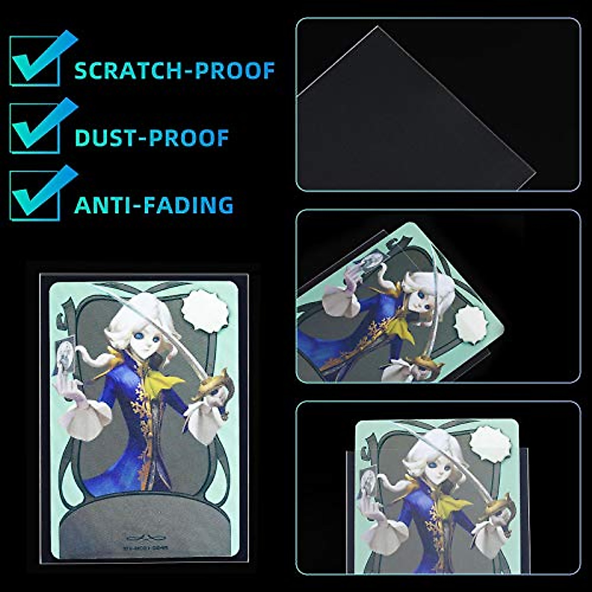 1200 Pieces Clear Inner Sleeves Soft Penny Card Sleeves Fit for Standard Cards Playing Card Sleeves for Trading Protective Cards for Boys Girls Business Sports (2.71 x 3.84 inch)