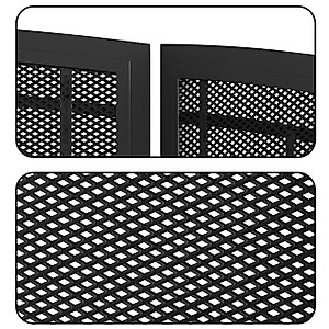 FireBeauty Fireplace Screen 3 Panel Wrought Iron Black Metal 48"(L) x30(H) Spark Guard Cover (Modern)
