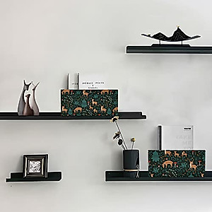 Forest Sika Deer Storage Basket Felt Storage Bin Collapsible Felt Storage Convenient Box Organizer for Clothes Towels Magazine