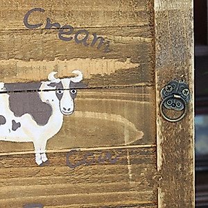 Tinksky Key Storage Cabinet Wooden Wall Mounted Key Cabinet with Panel Door Sheep Carvings Key Hanging Gift for Christmas or Birthday