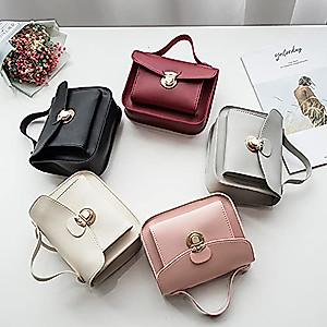 PKSANIT Womens Lightweight Crossbody Bag Shoulder Bag, Double Pocket Lock Square Bag Shoulder bag (White)