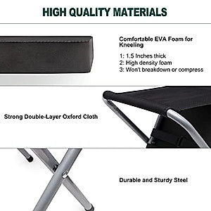 MAXPACE Garden Kneeling Pad and Foldable Gardening Stool 2 in 1, Extra Thick Soft Water-Resistant Comfortable Durable Foam Knee Pad Mat Cushion Garden Kneeler and Seat for Gardening, Mechanics, Work