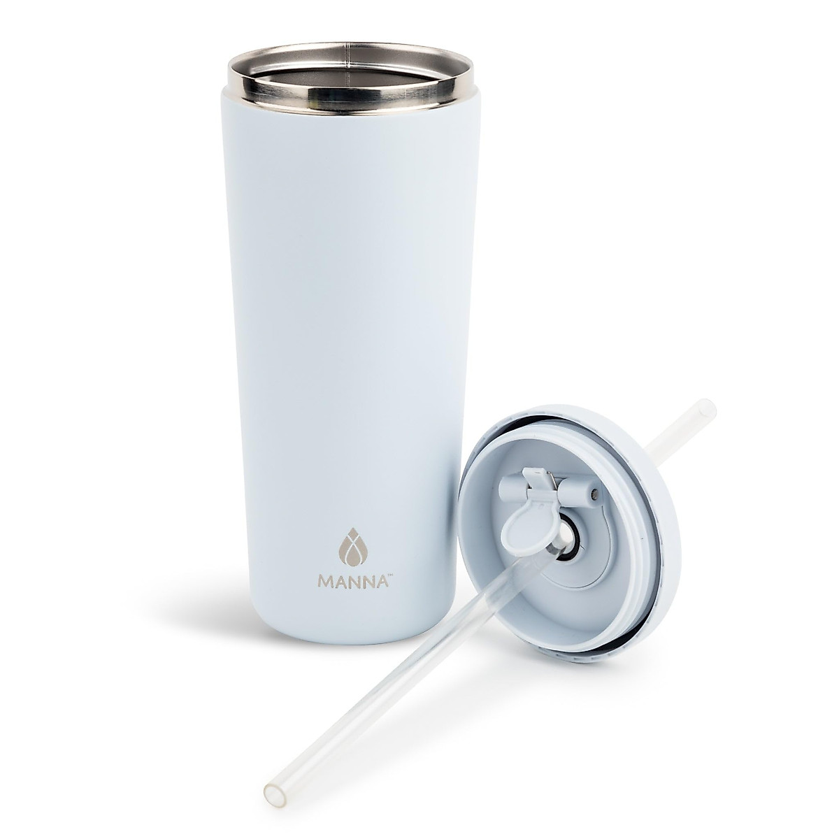 Manna Ranger Double-wall Insulated Stainless Steel Tumbler with Leak-proof Smart Seal Lid and Reusable Tritan Straw - 24 Oz - Agate