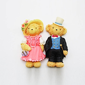 Fridge Stickers Resin Teddy Bear Decoration for Crafts, Refrigerator, Office Whiteboard