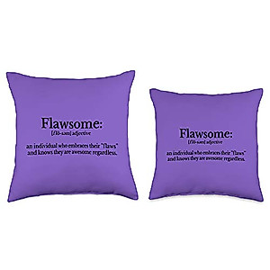 Mental Health Awareness Self Care Gifts Flawsome Mental Health Throw Pillow, 18x18, Multicolor