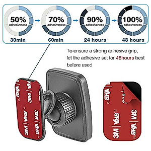 6pcs Rectangle 3M Sticky Adhesive Replacement Kit, for Magnetic Car Dashboard Phone Mount Base Sticker Parts,VIIMAKE Double Side 3M VHB Tape Adhesive Pads (Red)