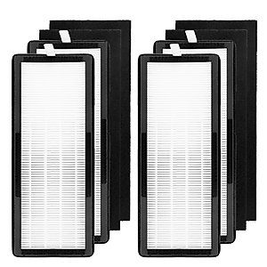 Reinlichkeit True HEPA filter compatible with VEVA 8000 Elite Pro Series Air Purifier，4 True HEPA Filters & 4 Premium Carbon Pre Filters