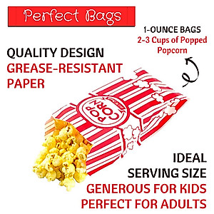 Poppy's Plastic Popcorn Scoop Bundle - 50 Bags and Plastic Popcorn Scooper, Popcorn Machine Accessories for Popcorn Bars, Movie Nights, Concessions
