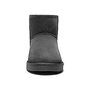 DREAM PAIRS Women's DSB214 Winter Snow Boots Classic Faux Fur Lined Slip On Ankle Boots Grey Size 10 M US