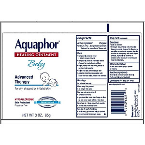 Aquaphor Baby Skin Care Gift Set with Aquaphor Baby Wash and Shampoo, Aquaphor Baby Healing Ointment, Aquaphor Diaper Rash Cream, and WaterWipes, 4 Pieces