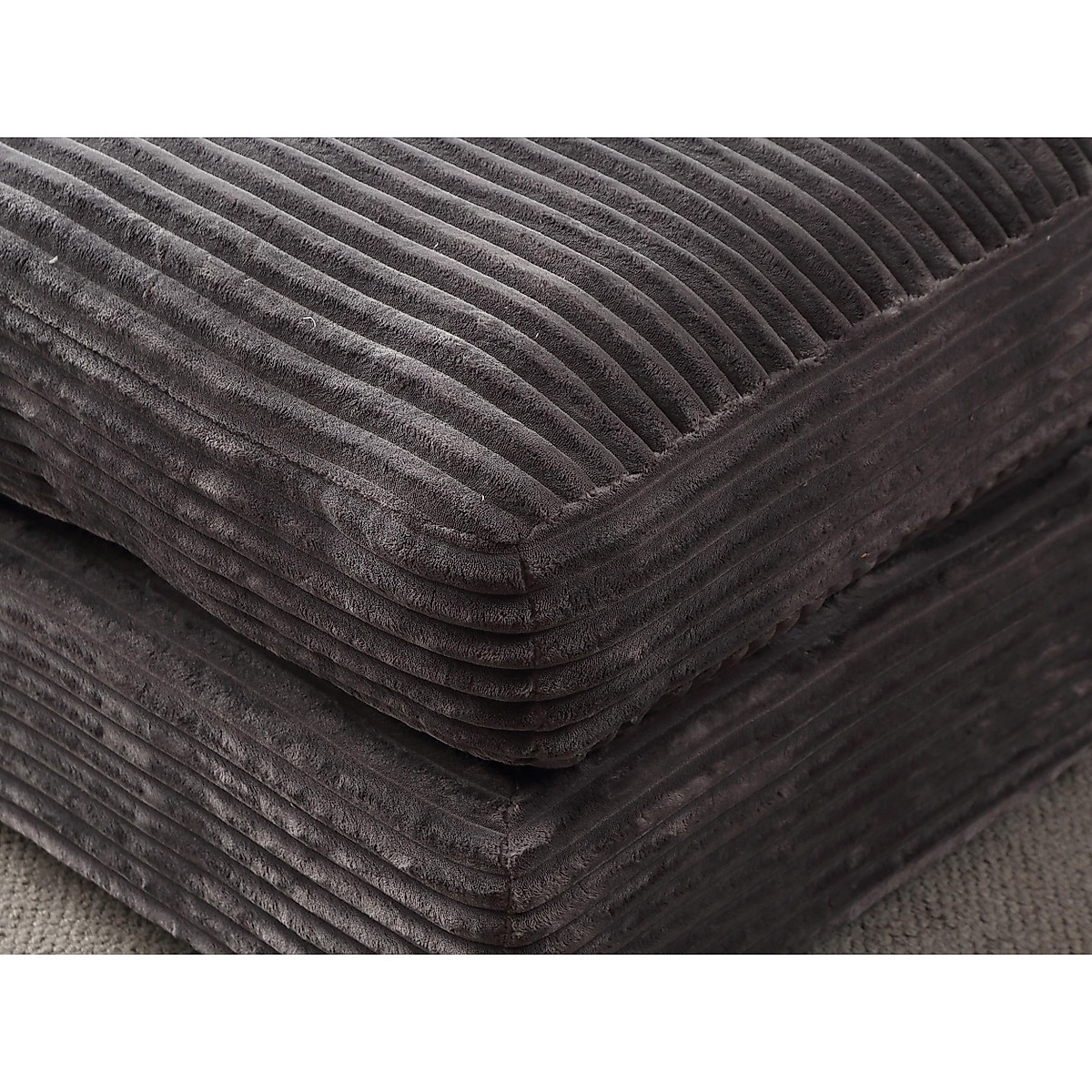 Eafurn Oversized Singel Sleeper Sofa Couch for Living Room Corduroy Upholstered Chaise Lounge Daybed with Thicked Cushions and Throw Pillows for Apartment, Gray