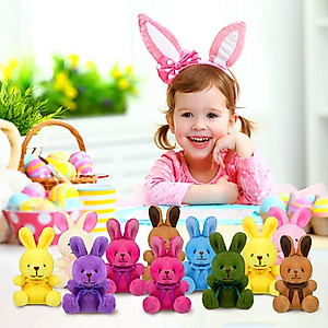 Elcoho 16 Pack Easter Plush Bunnies Stuffers Bunny Plush Bunny Animals Easter Baskets Filler Easter Party Favor