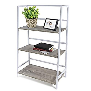 Atlantic 3 Tier Folding Shelf - Sturdy Tubular Design, Folds for Easy Storage PN3845036 in White