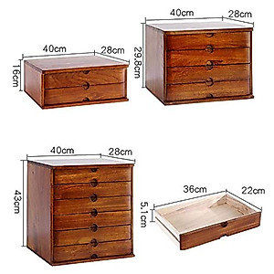 QNN Storage Drawer Units,2/4/6-Layer Solid Wood Drawer File Cabinet, Office Desktop A4 Data Storage Box, Multifunction Stationery Toolbox,4 Layer/15.71111.7Inch,4 Layer/15.71111.7Inch